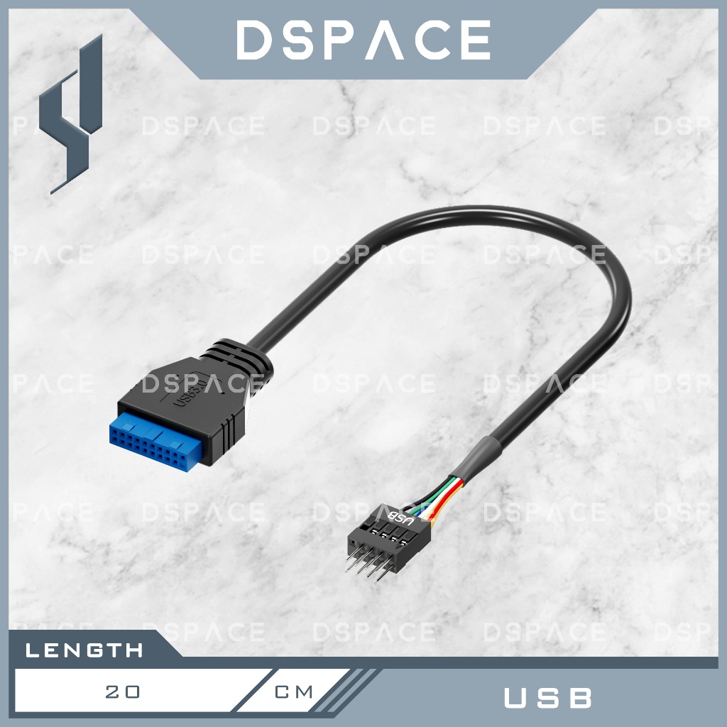 Dspace USB 3.0 19 Pin Female to USB 2.0 9 Pin Male Motherboard Adapter ...