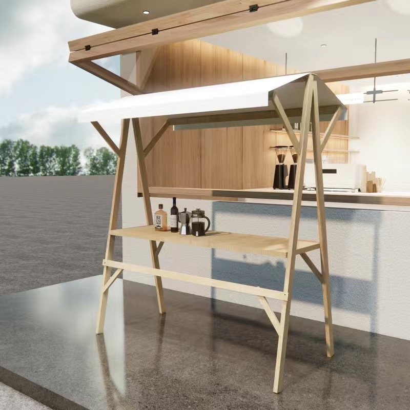 Solid wood floor stall display rack foldable table night market stall ...