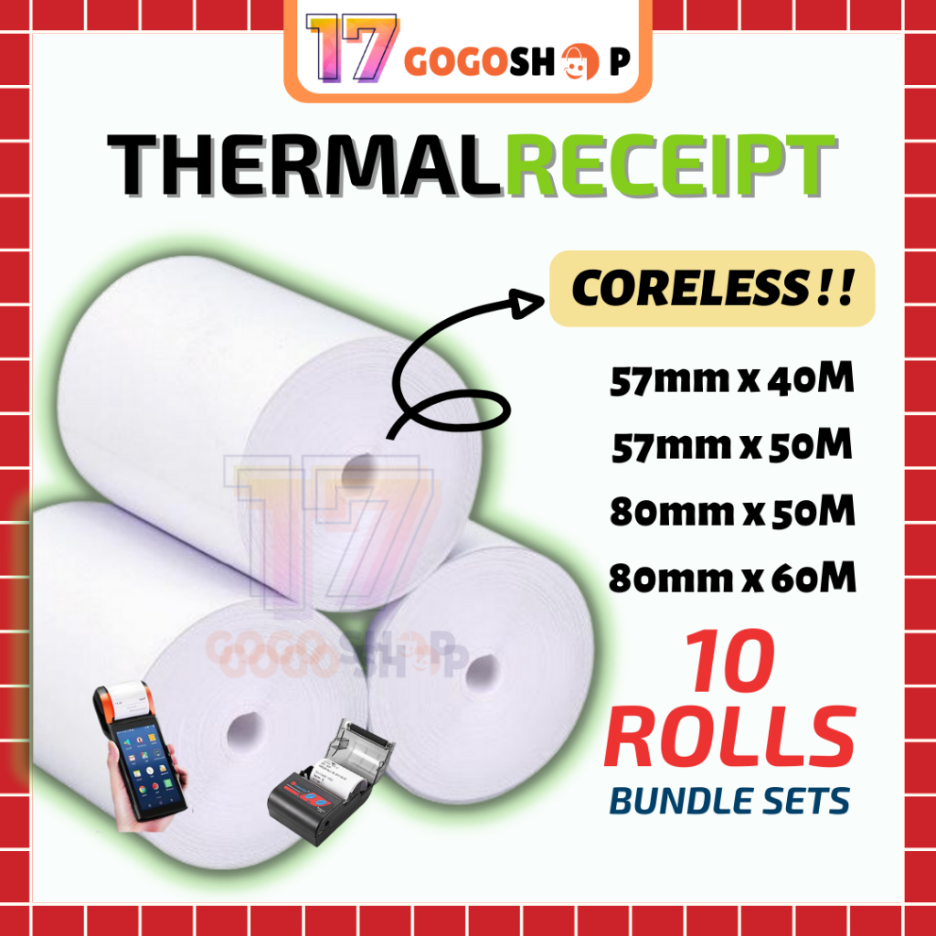 Thermal Paper Thermal Receipt Roll Pos Receipt Resit Pos Foodpanda Grab ...