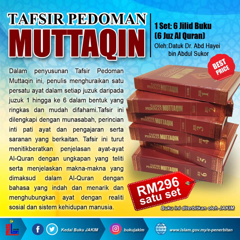 TAFSIR PEDOMAN MUTTAQIN - DR. ABDUL HAYEI ABDUL SUKOR (JAKIM) | Shopee ... TAFSIR PEDOMAN MUTTAQIN - DR. ABDUL HAYEI ABDUL SUKOR (JAKIM) | Shopee ...