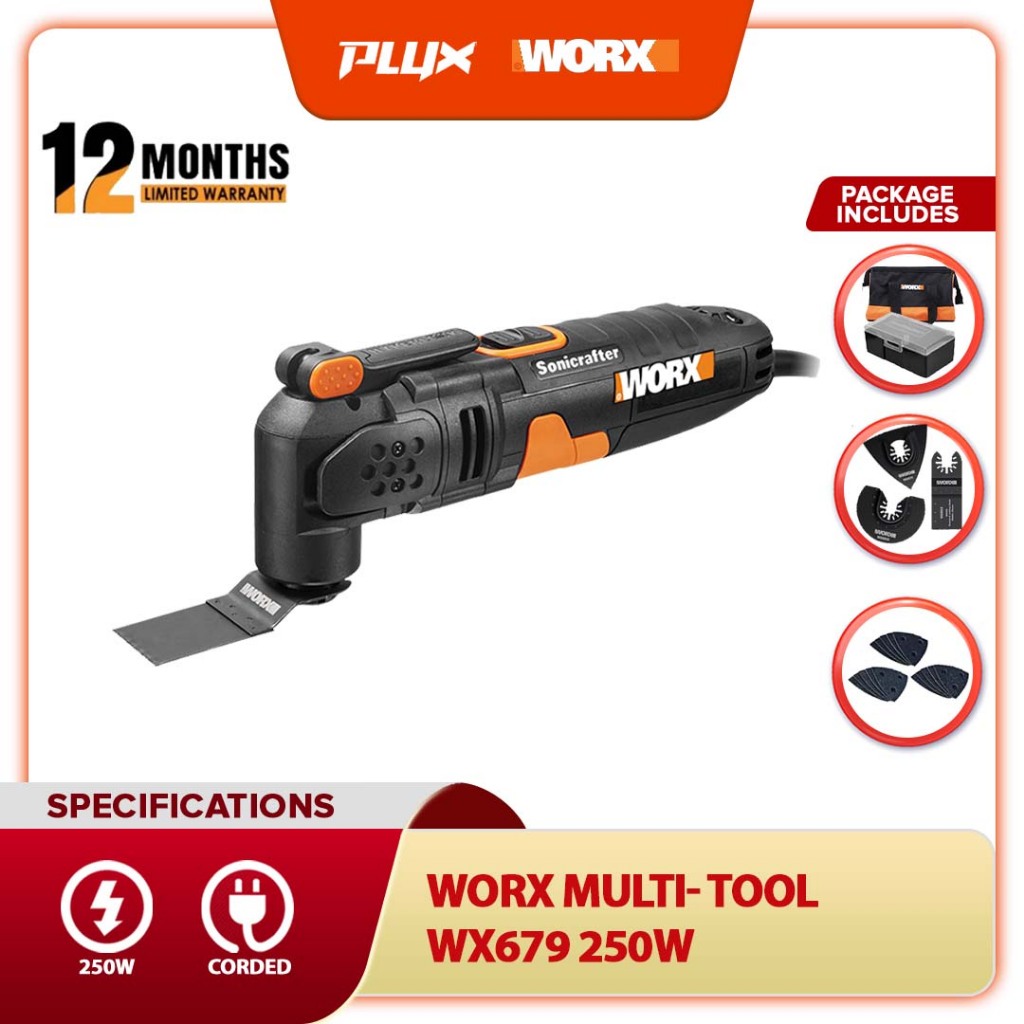 Worx WX679 250W Universal Hyperlock Oscillating Multi-Tool- Sonicrafter ...