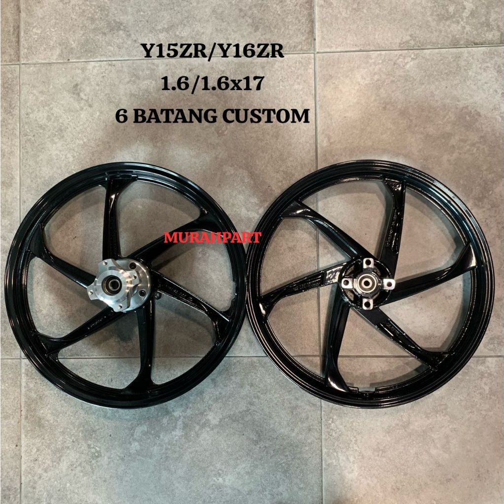 Y15 Y16 SPORT RIM ENKEI 6 BATANG CUSTOM HUB FULL COP SIAP BEARING BUSH Y15ZR Y16ZR Y125ZR Y125Z ...