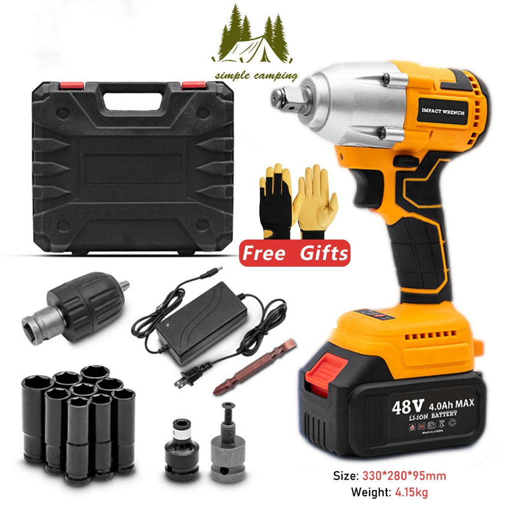 Rechargeable impact wrench Electric wrench drill gun/Brushless Impact ...