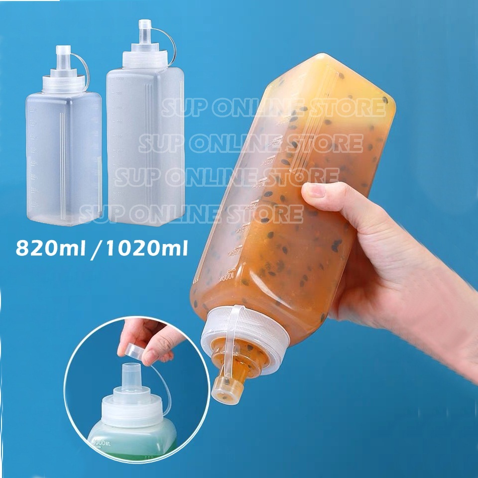 Big Nozzle Sauce Bottle / 1000ml/ 800ml / Big Mouth for thick sauce / Sos Botol Mulut Besar ...
