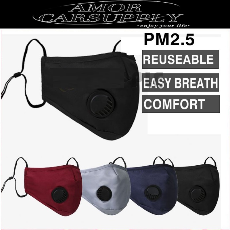 Breathing Mask PM 2.5 Dustproof Reuse Activated Carbon Filter Face Mask ...