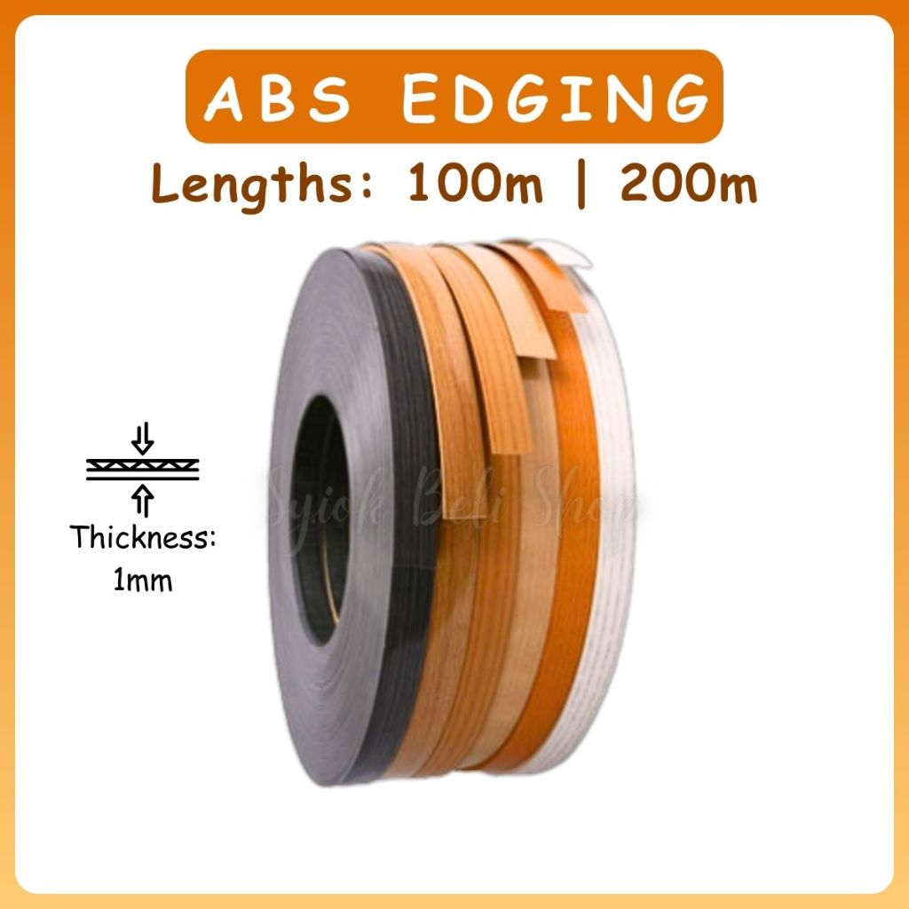 ABS Edging Solid Colour/Woodgrain/Fabric/Decor (20mm-40mm) Banding Sisi ...