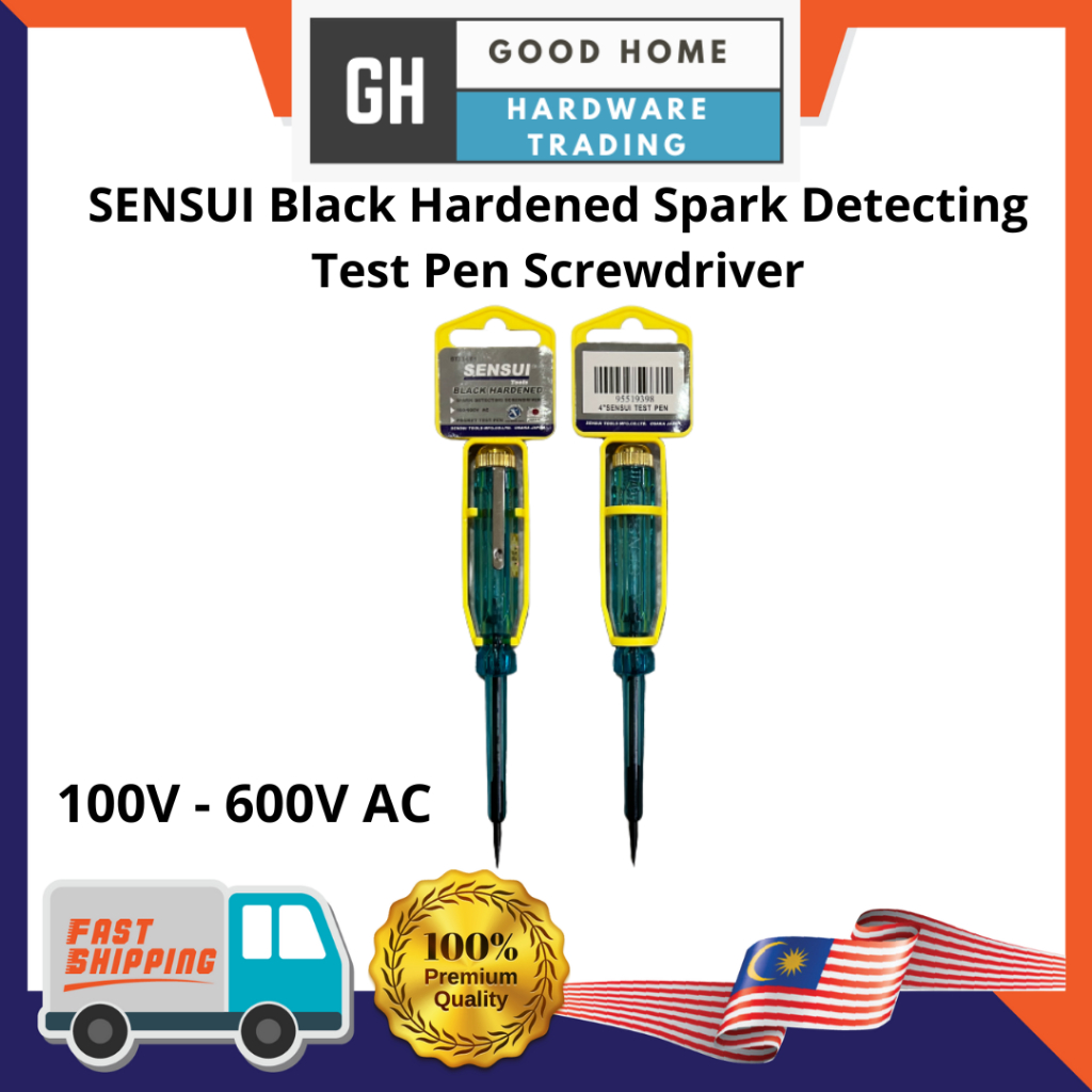 SENSUI Black Hardened Pocket Test Pen Spark Detecting Screw driver ...