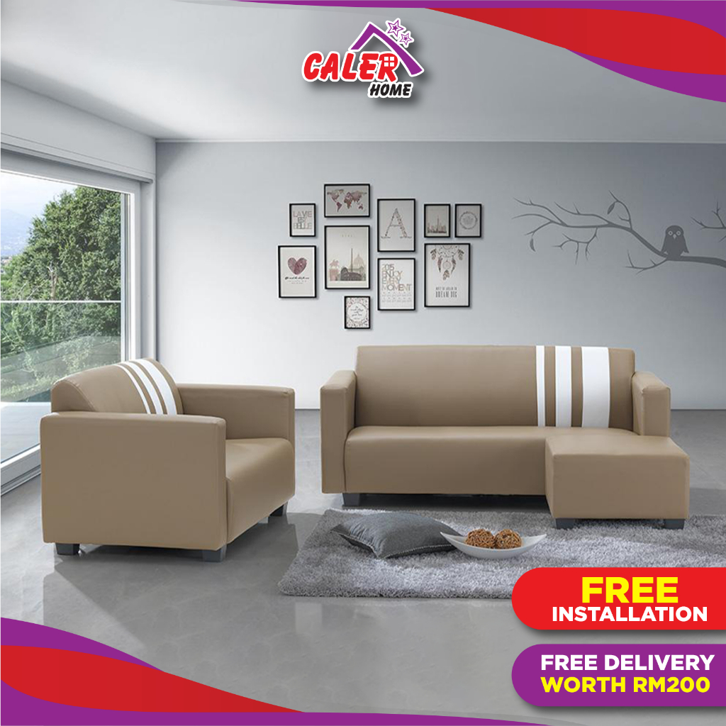 Caler Home Ole 3 Seater + Stool Sofa Set [Free Installation] | Shopee ...