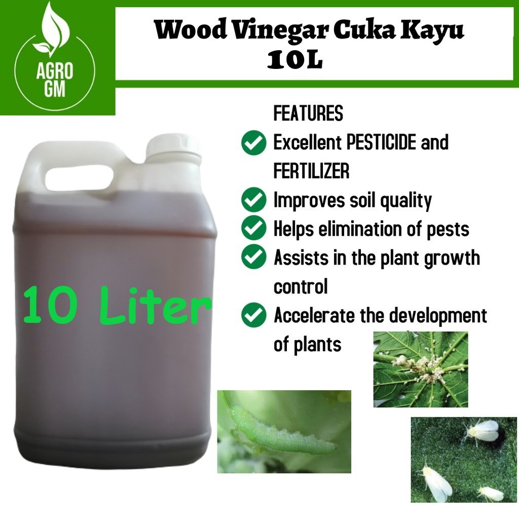 Cuka kayu wood vinegar baja racun organik 木醋 Pyroligneous acid 10L ...