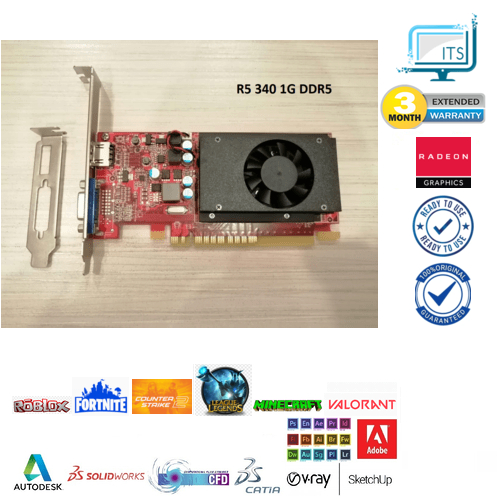 New-Old Stock👉 AMD Radeon R5 340 1G DDR5 | HDMI - VGA | UEFI 👌 | Low ...