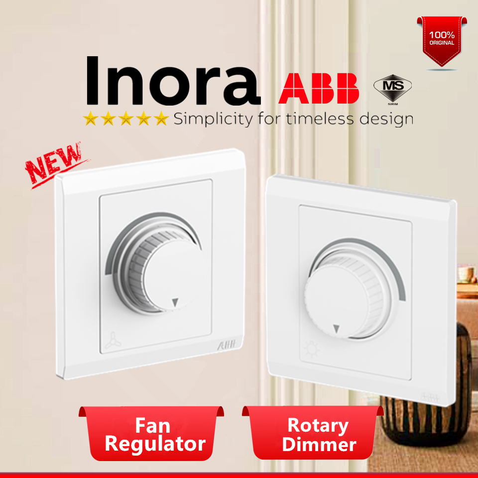 ABB INORA ROTARY DIMMER FAN REGULATOR BELL | WHITE [Ready Stock] | Shopee Malaysia