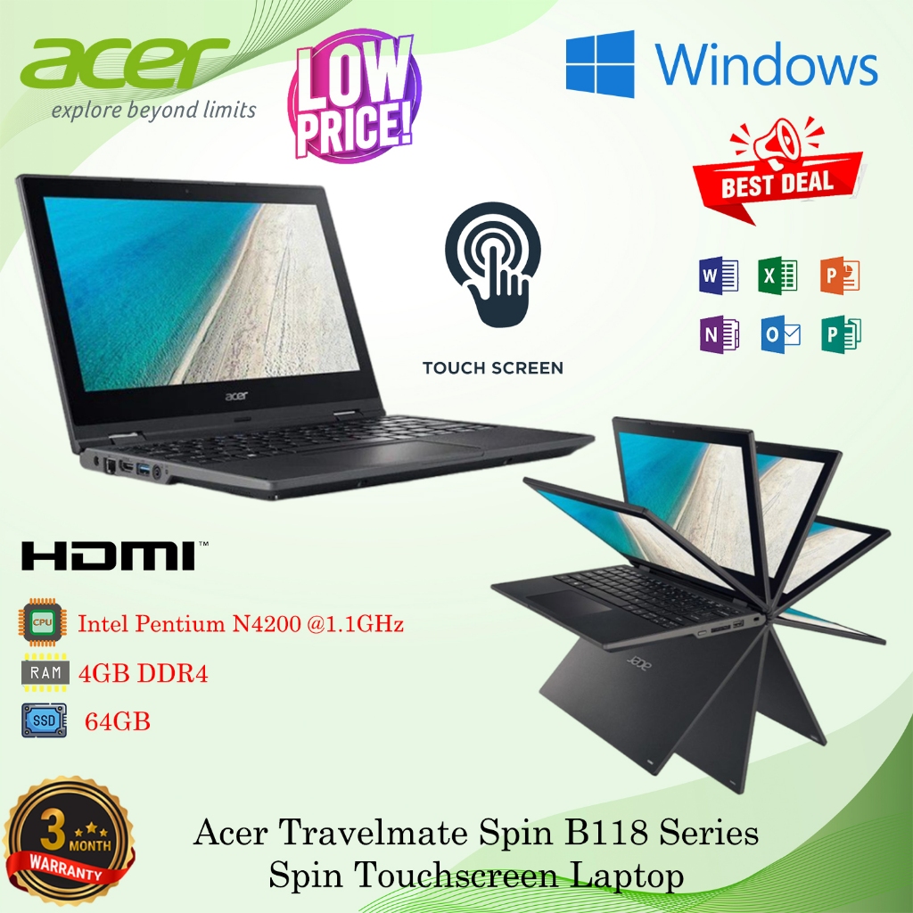 Acer Travelmate Spin B118 Series Touchscreen | Shopee Malaysia