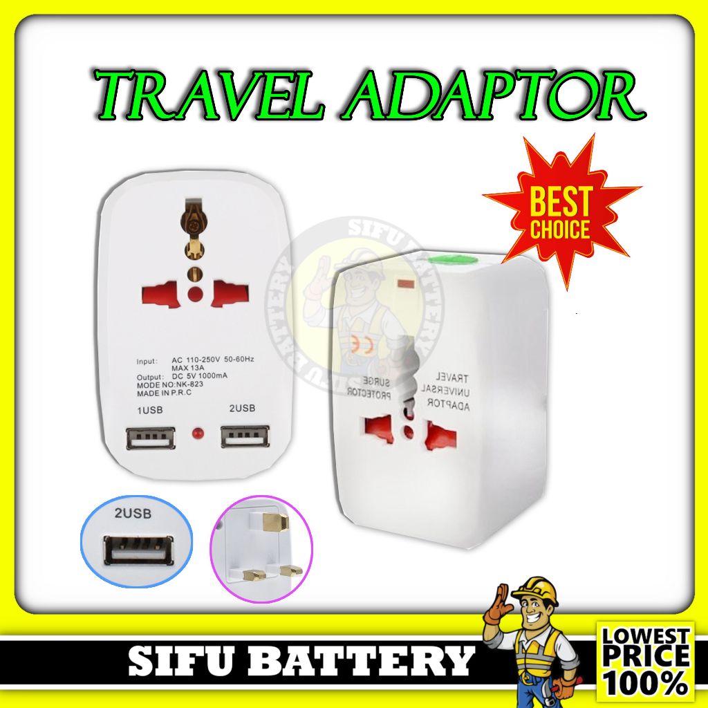 Universal Travel Adapter Plug All In One International Worldwide Travel ...