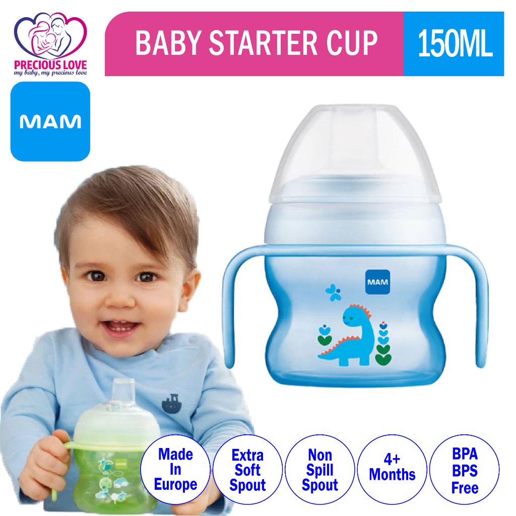 MAM Baby Starter Drinking Cup 150ml | Non-Spill | 4+ Months | Extra ...
