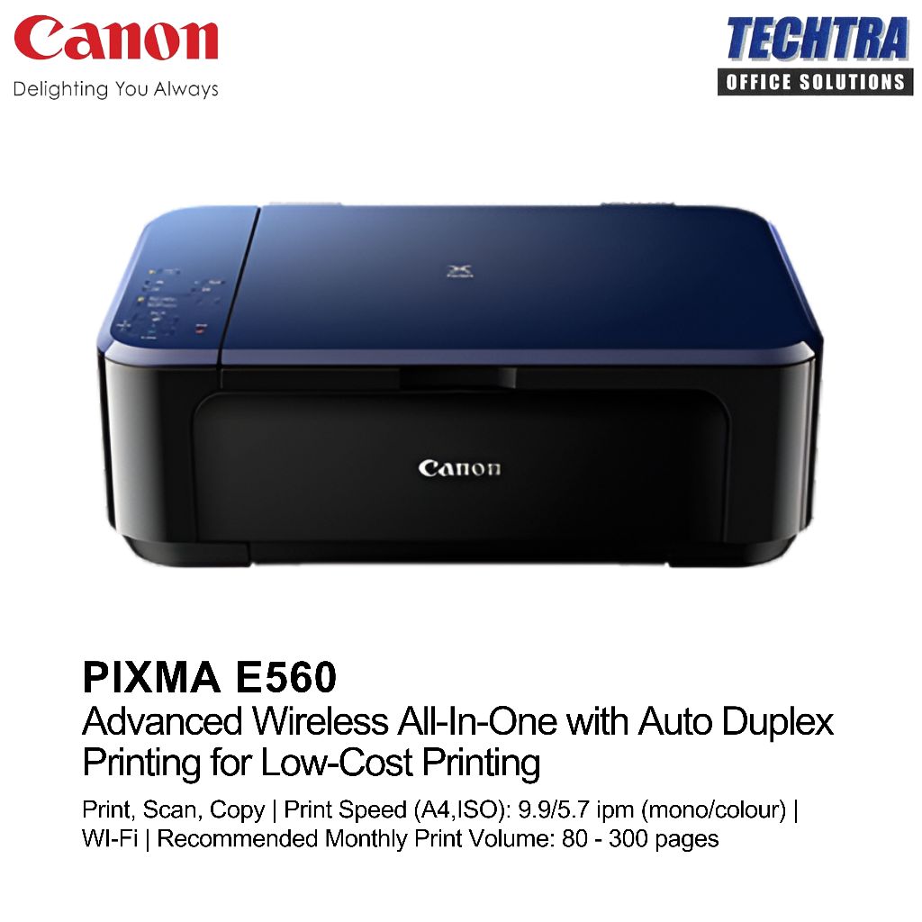 Canon PIXMA E560 Advanced Wireless All-In-One with Auto Duplex Printing for Low-Cost Printing ...