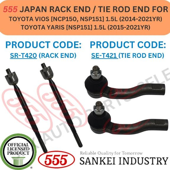 555 GENUINE JAPAN TIE ROD END / RACK END FOR TOYOTA VIOS [NCP150 ...