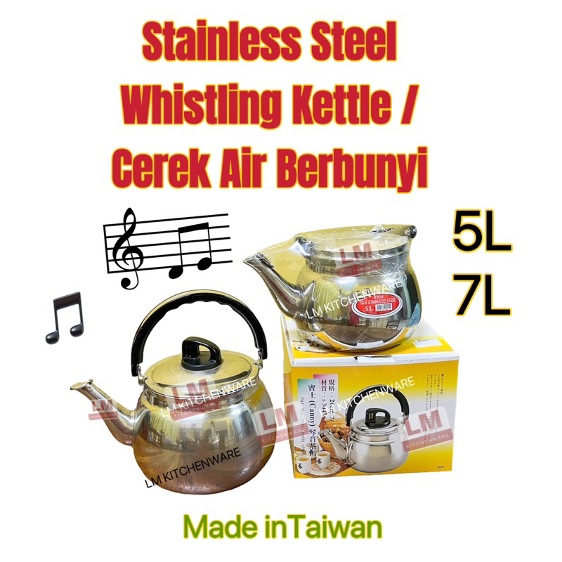 STAINLESS STEEL WHISTLING KETTLE / CEREK AIR BERBUNYI / BOILING KETTLE ...