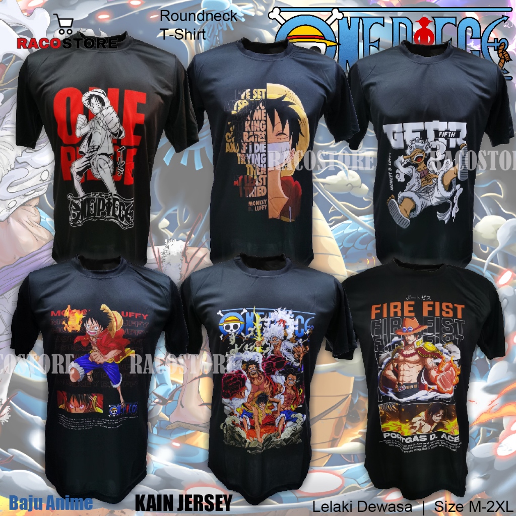 🔥ReadyStock🔥 One Piece MONKEY D LUFFY Baju Jersey Round Neck Short ...