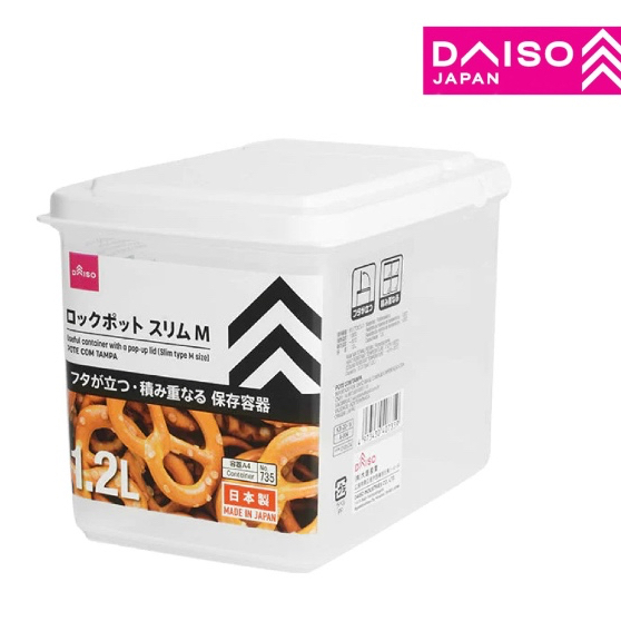 DAISO Useful Container With A Pop-Up Lid- Slim Type | Shopee Malaysia