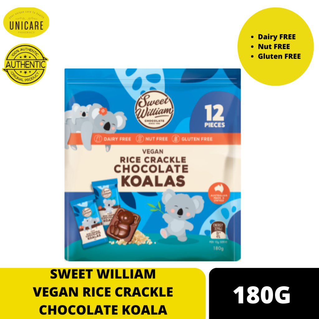 SWEET WILLIAM VEGAN RICE CRACKLE CHOC 180G KOALA | Shopee Malaysia