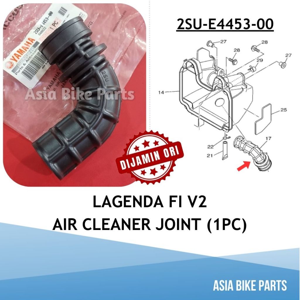 Yamaha Original Lagenda FI V2 Air Cleaner Joint / Air Hose - 2SU-E4453 ...