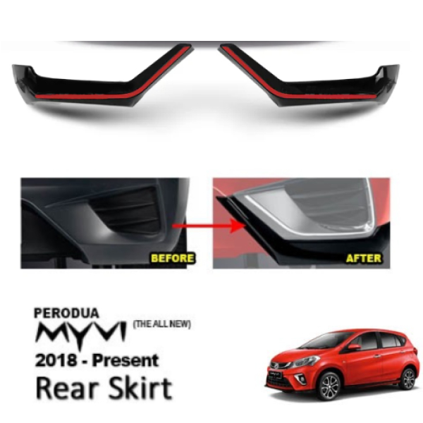 Perodua MYVI REAR SKIRT GEAR UP BODY KIT 2018 2019 2020 NEW MODEL ...