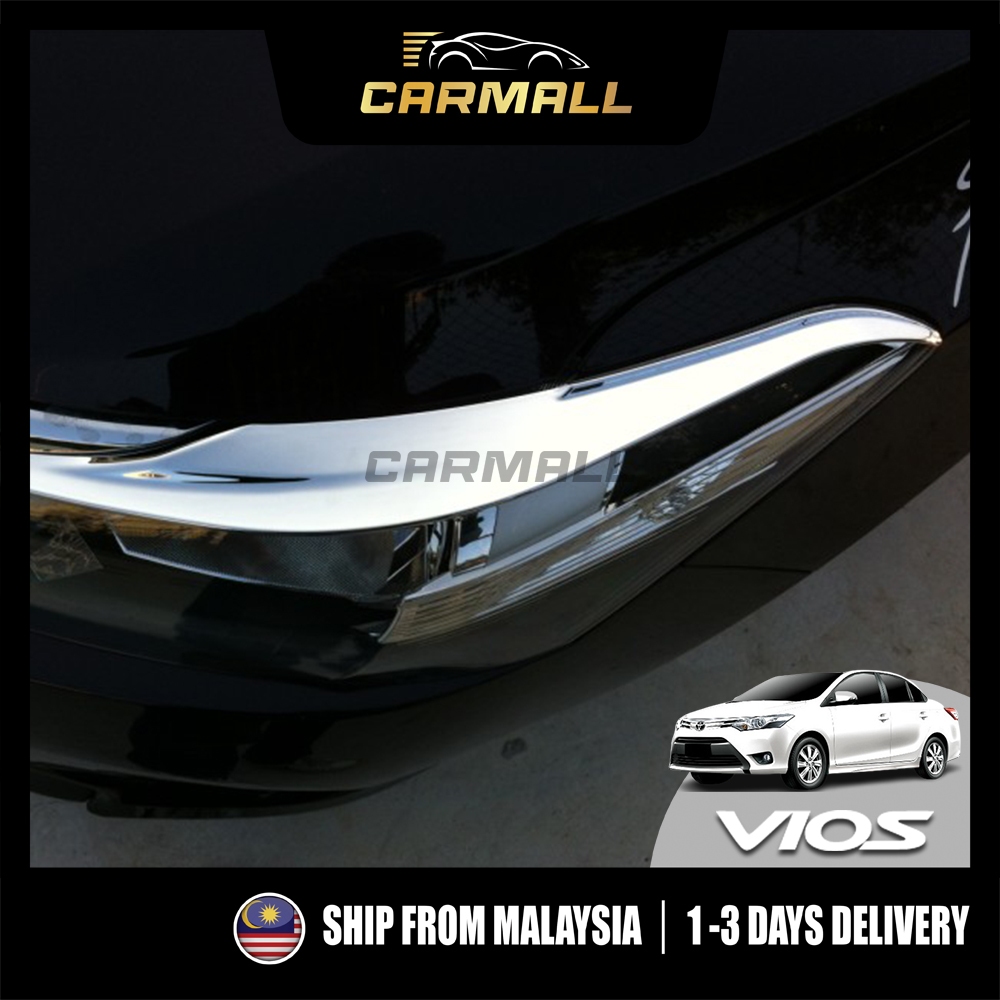Toyota Vios (3rd Gen) Head Lamp Chrome Eyelid Front Head Light Lamp ...