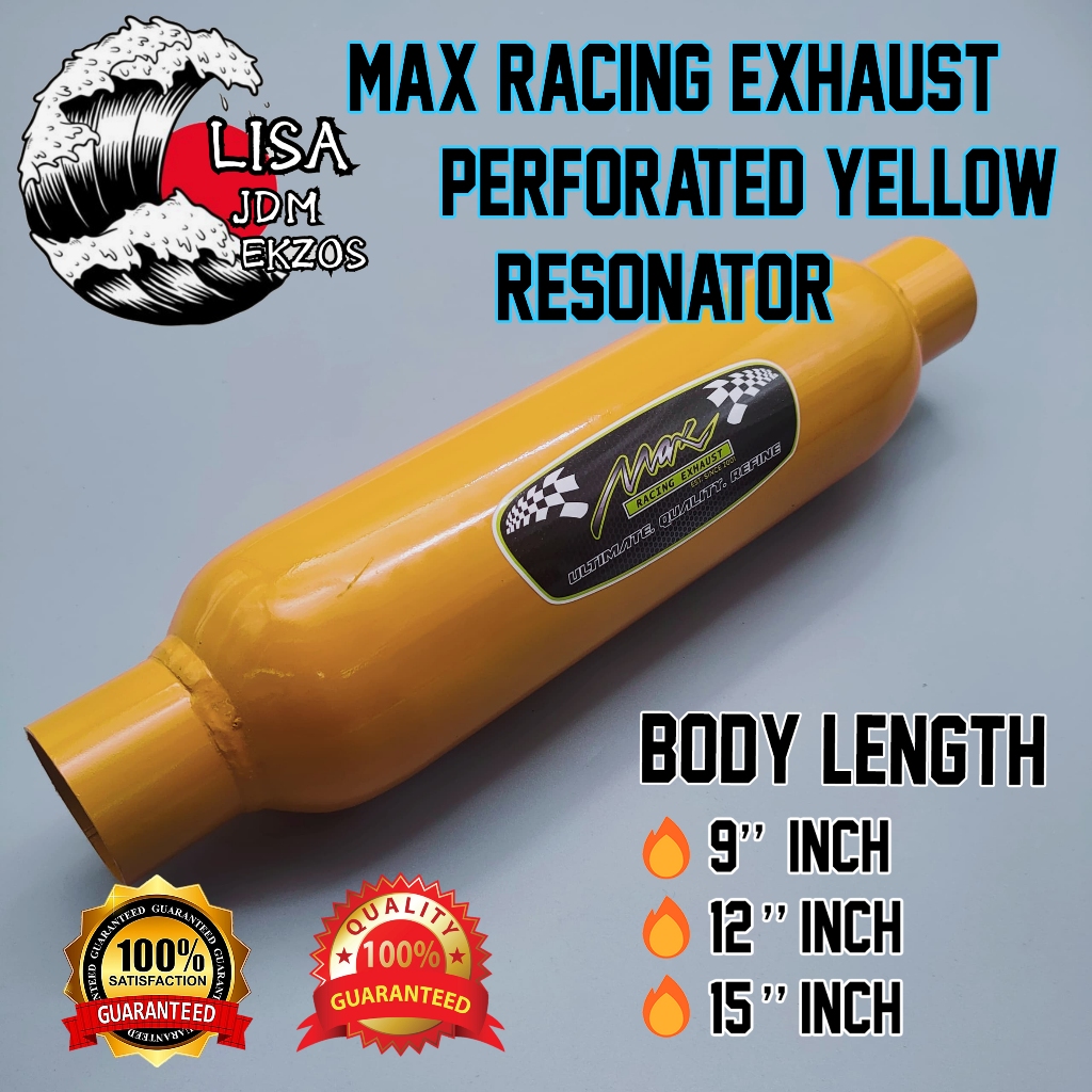 Max Racing Yellow Perforated Glasspack Resonator 💥READY STOCK💥100% ...