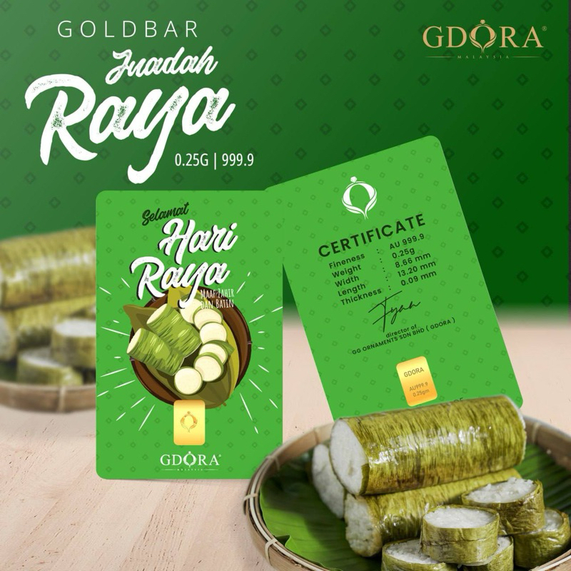 Niza Dora Gold GDora Gold Bar Juadah Raya Lemang 0.25g | Shopee Malaysia