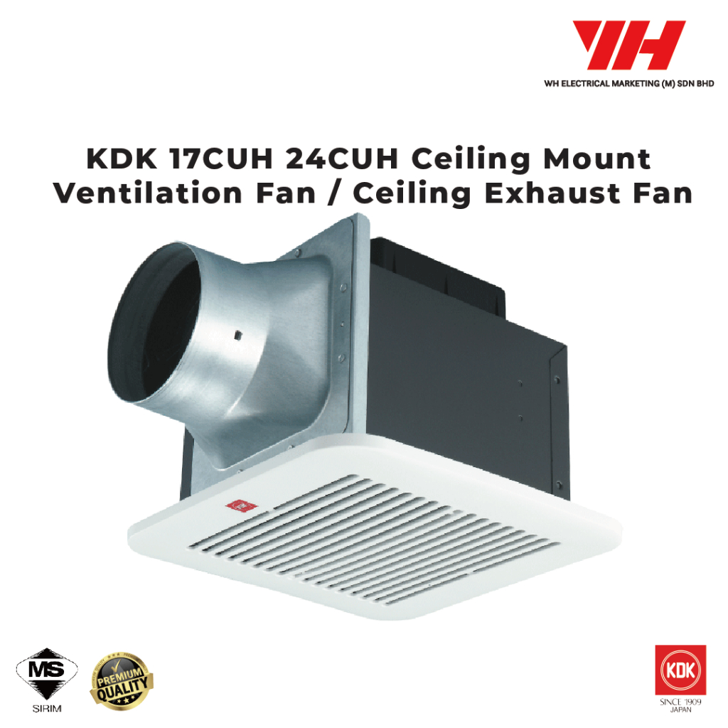 KDK 17CUH | 24CUH Ceiling Mounted Ventilation Fan Steel Type | Ceiling ...
