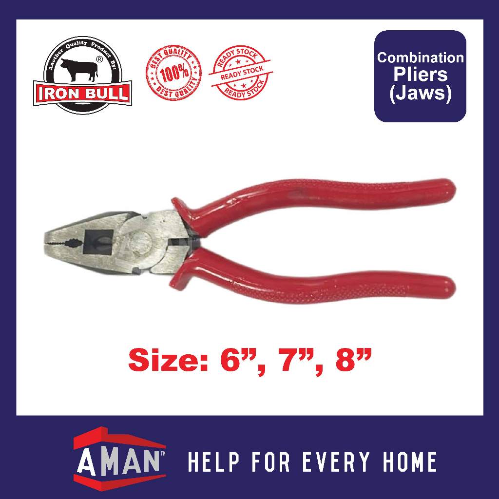 IRON BULL Combination Plier Lineman Plier Cutter Player Hand Tool ...