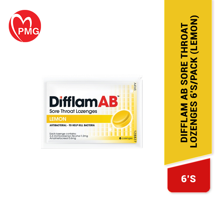 [PMG PHARMACY] Difflam AB Sore Throat Lozenges 6's / Pack (Lemon ...