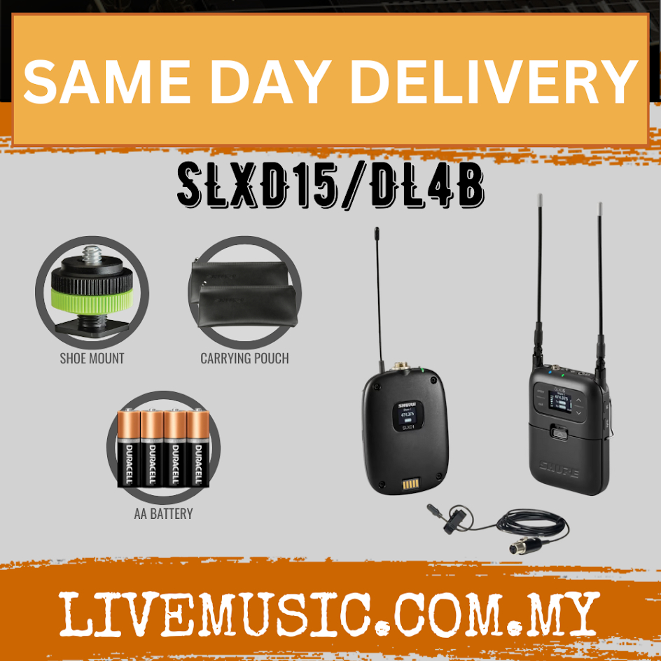 Shure SLXD15/DL4B Portable Wireless System With SLXD1 Bodypack ...