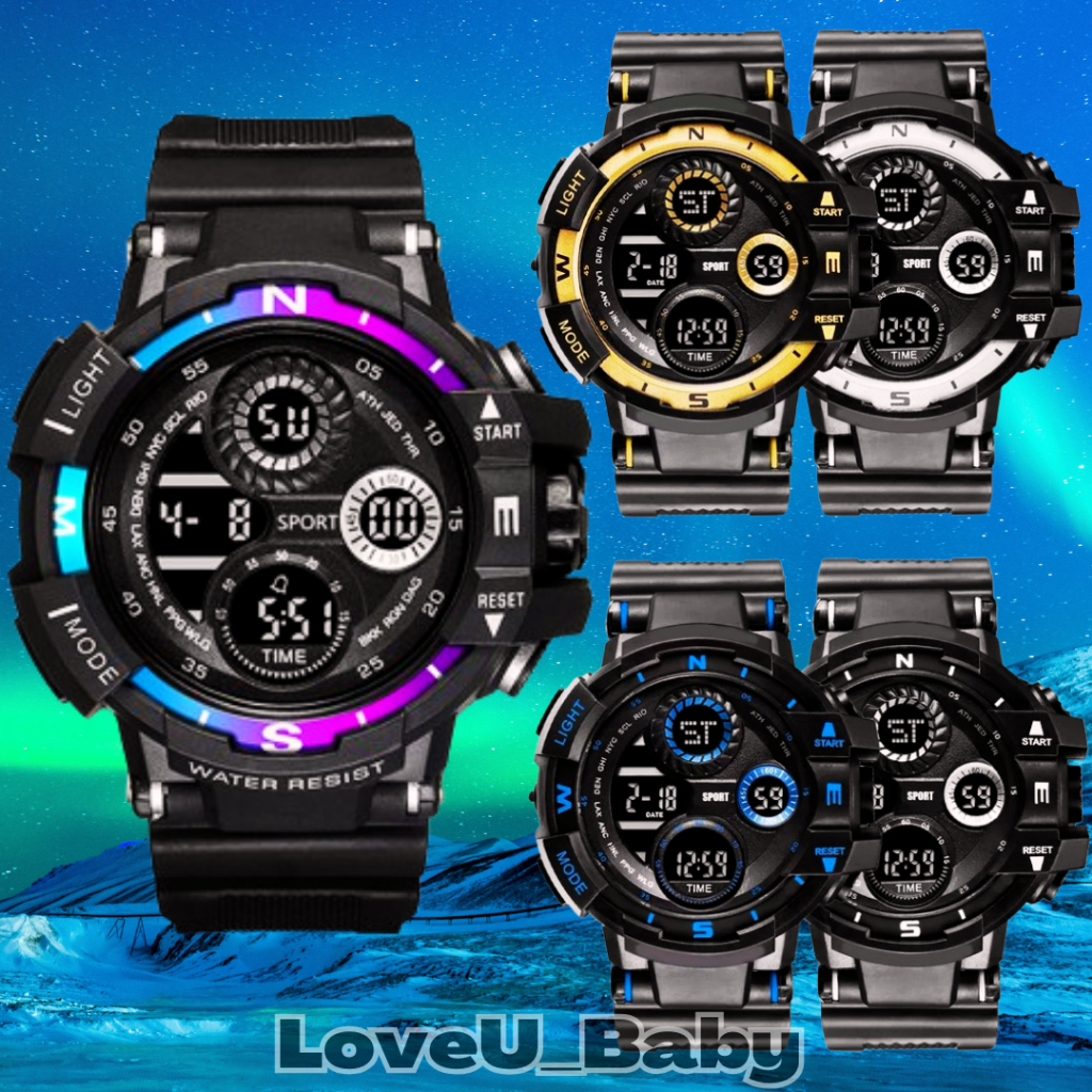 🔥Ready Stock🔥 Boy Men Sport Watch Fashion Waterproof Kids Student LED ...
