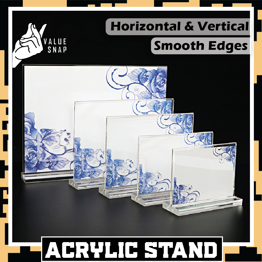 Acrylic Stand QR Code Stand Holder Display menu stand A4 A5 A6 Double ...