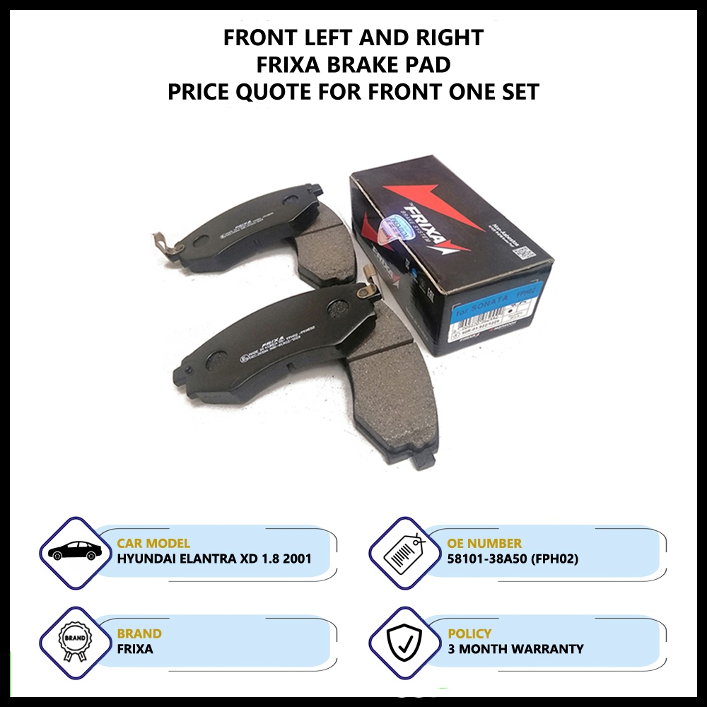 Hyundai Elantra XD 1.8 2001-2006 Frixa Brake Pad (Front FPH02 / Rear ...