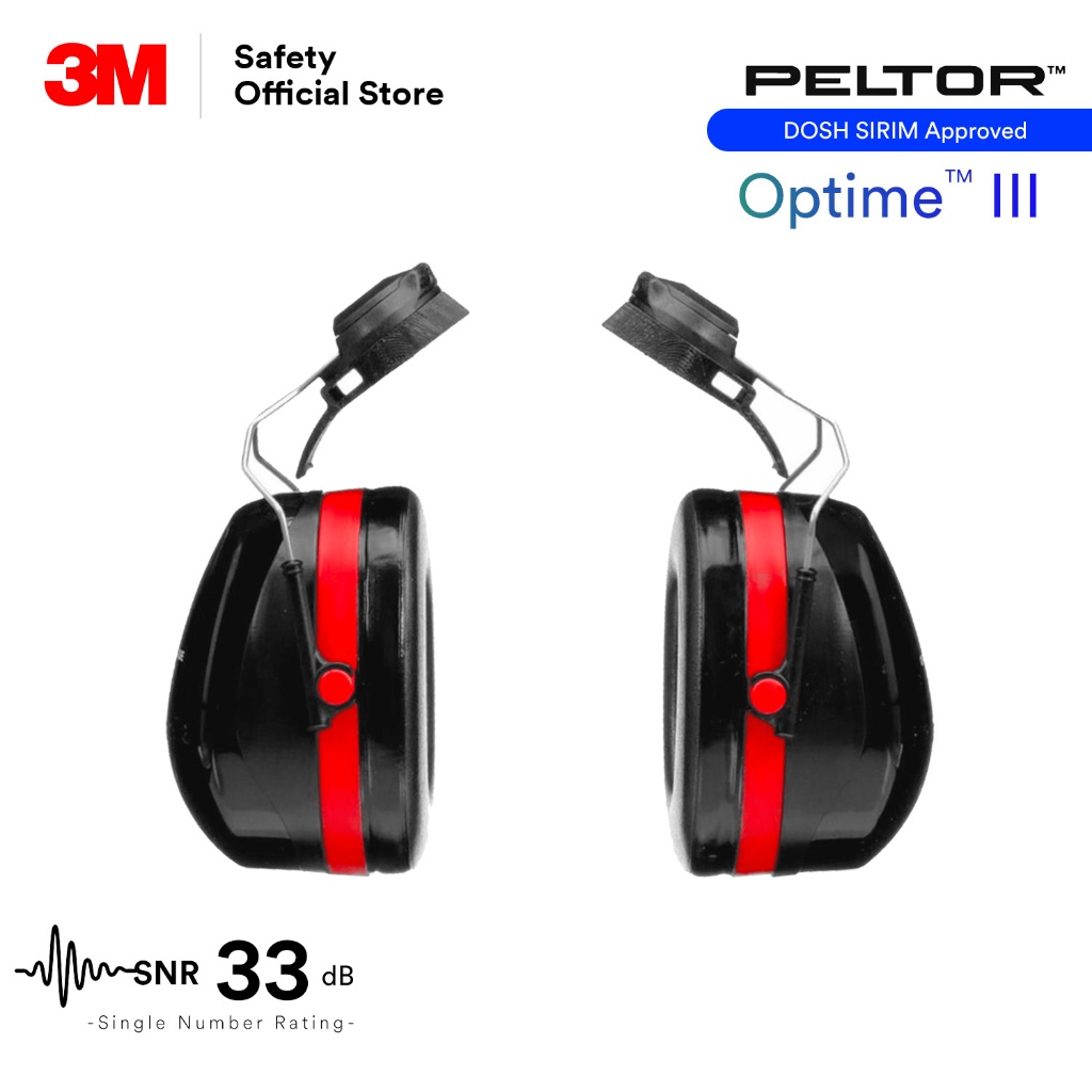 3M™ H540P3E Peltor Optime II Helmet Attached Safety Earmuffs SNR 33 dB ...