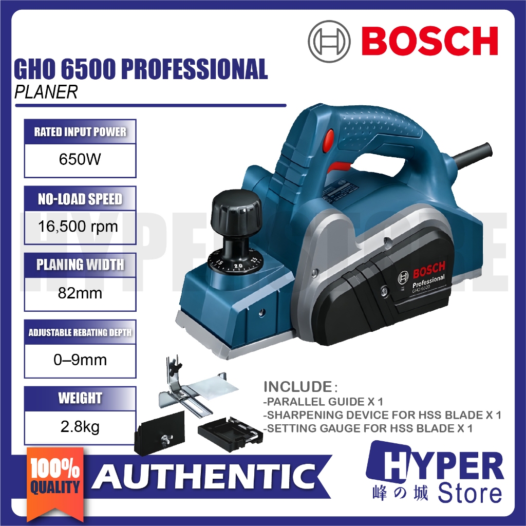 BOSCH Wood Planer 650W Professional Planer Mesin Ketam Kayu Electric Machine Woodworking Tools ...