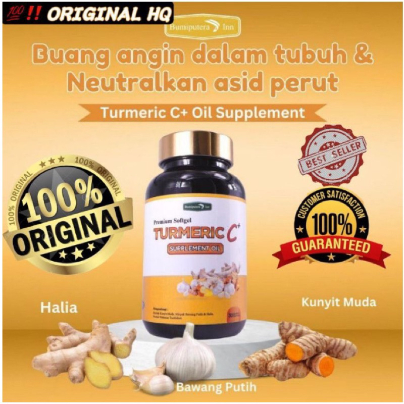 TURMERIC C PLUS ORIGINAL HQ turmeric c oil suppplement rawat angin gerd ...