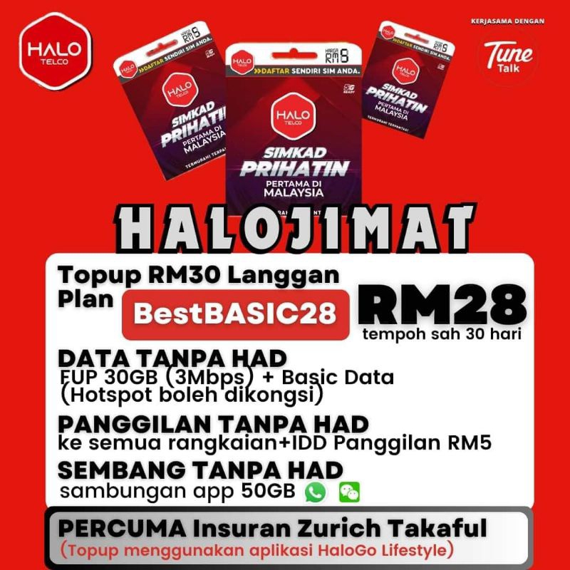 PLAN BEST BASIC28 HALO TELO TUNETALK | Shopee Malaysia