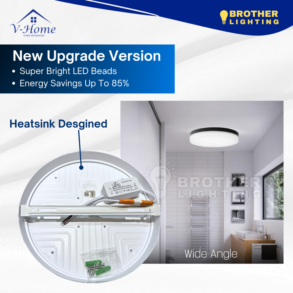 [SIRIM] VHome® LED Borderless Surface Downlight 18W 24W 36W 48W Round ...