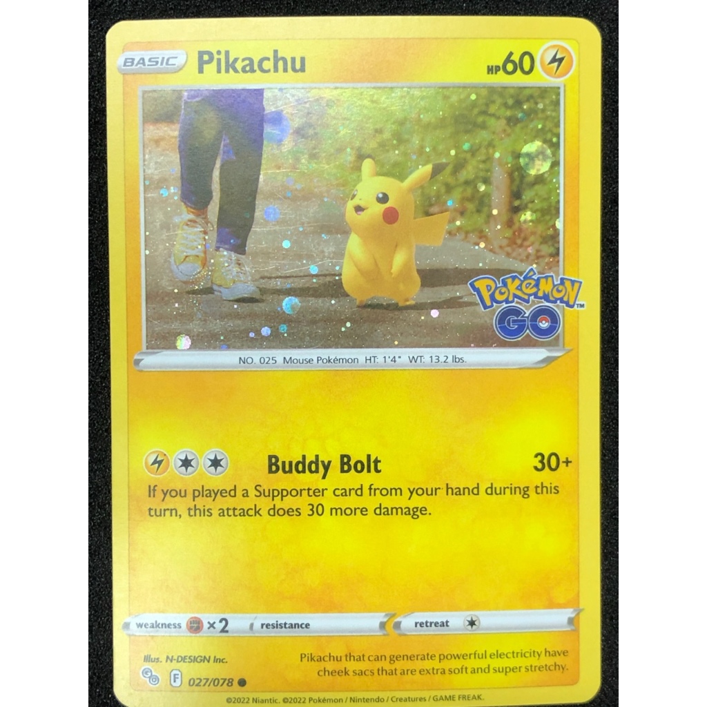2022 Pokemon Go 027 Pikachu Holo Kad Pokemon Card Original Game 3746 ...