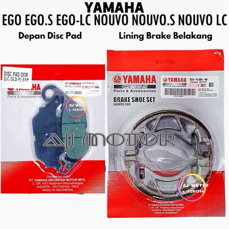 YAMAHA EGOS EGO LC NOUVOLC FRONT DISC PAD / REAR BRAKE SHOE EGOLC S ...