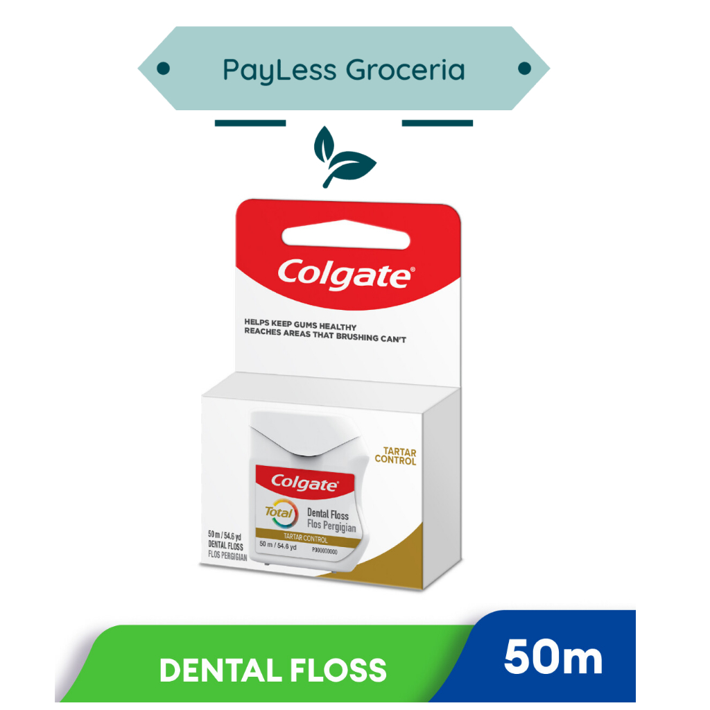 Colgate Dental Floss / Flos Pergigian with Tartar Control 50m | Shopee ...