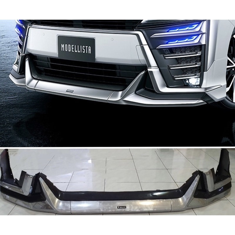 TOYOTA VELLFIRE 2018 FRONT LIP FRONT SKIRT BODYKIT (white chrome) ANH30 ...