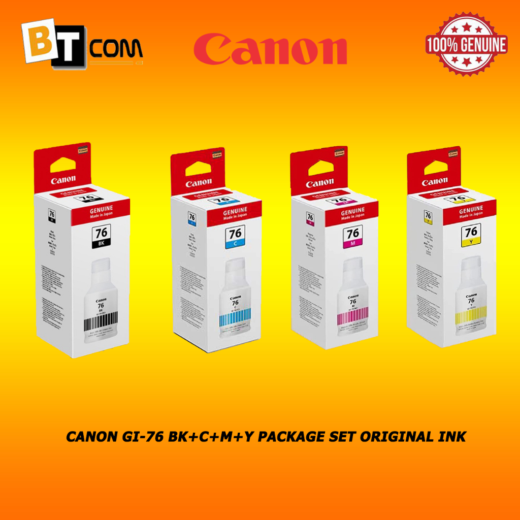 Canon GI-76 Package Set Original Ink GI-76BK, GI-76C, GI-76M ,GI-76Y ...