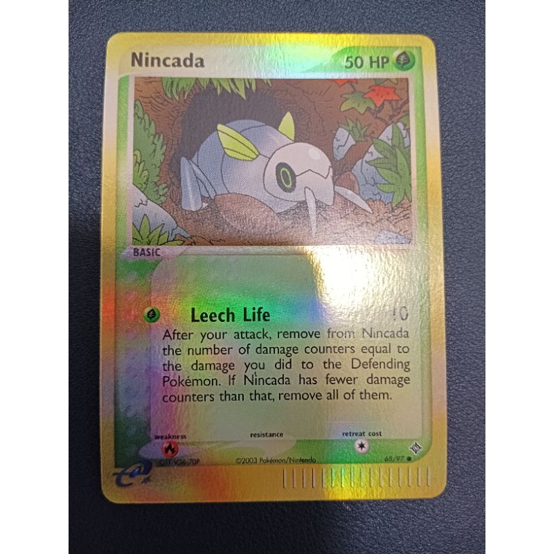 Pokemon Nincada 68/97 Reverse Holo Common Ex Dragon Excellent Card ...