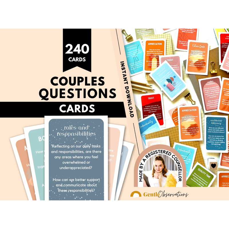 240 Couples Conversation Question Cards for Healthy Relationships ...