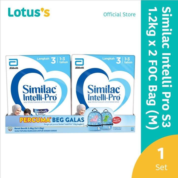Similac Intelli Pro Step 3 1.2kg x 2 FOC Bag (M) | Shopee Malaysia