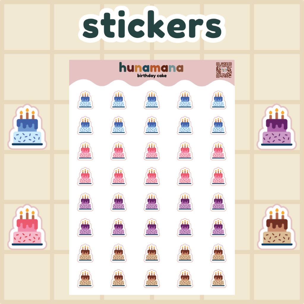 planner sticker planner sheet - birthday cake sticker | birthday ...